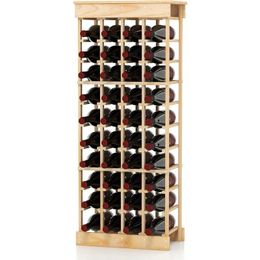 Goplus - Weinregal, Flaschenregal, Weinschrank Natur, Weinständer, Holzregal, Flaschenständer für 40 Flaschen, Weinaufbewahrung aus Holz, 47 x 28
