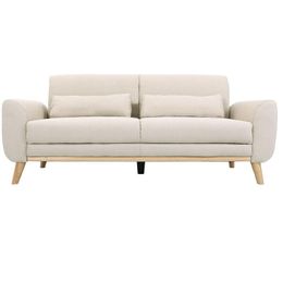 Miliboo Design-Sofa 3 Plätze Stoff naturfarben Eichenbeine ektor - Natur
