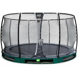 EXIT Elegant Premium Inground-Trampolin ø427cm mit Deluxe Sicherheitsnetz - grün - Grun