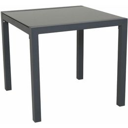 SVITA - Gartentisch aus Aluminium mit Glasplatte Balkon-Tisch Gartenmöbel Grau