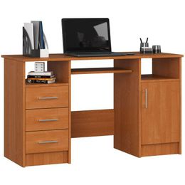 Akord - PC-Schreibtisch Ana mit Tastaturablage | Office Desk | Computertisch | Bürotisch mit Tastaturablage | 3 Schubladen, 1 Ablagefach mit Tür, 2