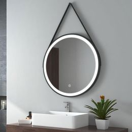 Badspiegel mit Beleuchtung Badezimmerspiegel Wandspiegel, Stil 4, ф70cm, Runder Spiegel mit Touch - Emke