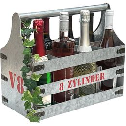 DanDiBo - Weinträger Metall mit Öffner Flaschenträger 8 Zylinder V8 96404 Flaschenöffner Flaschenkorb Weinflaschenträger