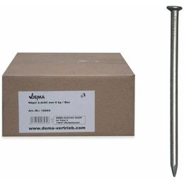 Dema Stahlnägel Nägel Stahlstifte Drahtstifte 3.4 x 90 mm Senkkopf blank 5 kg in Box