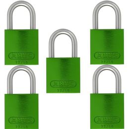 5x Abus Vorhangschloss Aluminium grün 72LL/40 vs Bügelschloss Gravur geeignet