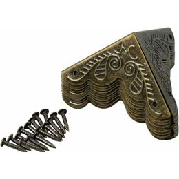 Mumu - Eckenschutz Vintage Messing Metall Kantenschutz Antik Look Schutzecken 10 Stück (Bronze)