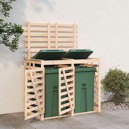 Mülltonnenbox für 2 Tonnen Massivholz Kiefer vidaXL348596