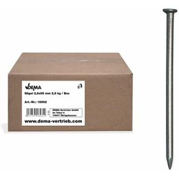 Dema - Stahlnägel Nägel Stahlstifte Drahtstifte 2.5 x 55 mm Senkkopf blank 2.5 kg Box
