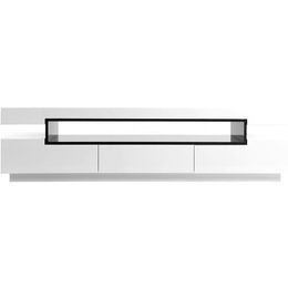 Miliboo Design-TV-Möbel lackiert Weiß glänzend livo - Weiß und Schwarz