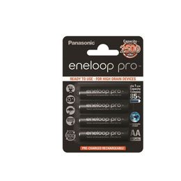 Panasonic - eneloop p 4XAA - eneloop, NiMh Akku, aa (Mignon), 2450 mAh, 4er-Pack (BK-3HCDE-4BE)