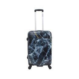 Koffer Saxoline "Marble" Gr. B/H/T: 43.5 cm x 66.5 cm x 25 cm, schwarz (schwarz, blau) Koffer Trolleys