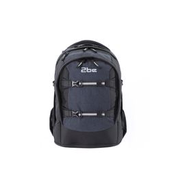 Schulrucksack 2be Gr. B: 23 cm, schwarz (schwarz, grau) Kinder Rucksäcke Schulrucksäcke