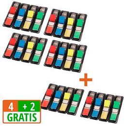 4 + 2 GRATIS: Post-it® Index Mini Haftmarker farbsortiert 4x 4 Streifen + GRATIS 2x 4 Streifen