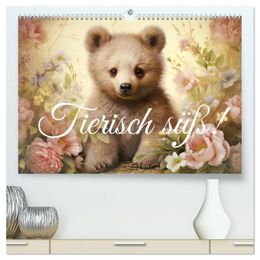 Calvendo Tierisch süß! (hochwertiger Premium Wandkalender 2025 DIN A2 quer), Kunstdruck in Hochglanz