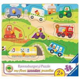 RAVENSBURGER VERLAG Ravensburger Kinderpuzzle - 03684 Lieblingsfahrzeuge - my first wooden puzzle mit 8 Teilen - Puzzle für Kinder ab 2 Jahren - Holzpuzzle