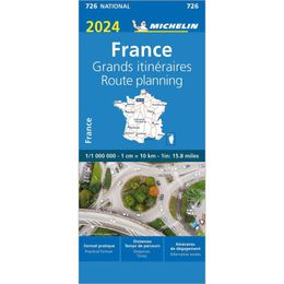 Michelin Frankreich Fernrouten 2024, Karte (im Sinne von Landkarte)