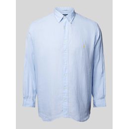 Polo Ralph Lauren Big & Tall PLUS SIZE Straight Fit Leinenhemd mit Label-Stitching