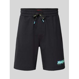 Hugo Regular Fit Shorts mit Label-Print
