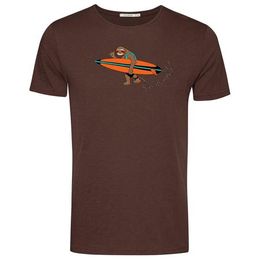 Greenbomb - Animal Sloth Surf Spice - T-Shirts - T-Shirt Gr S braun