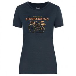 super.natural - Women's Bikepacking Tee - Merinoshirt Gr XS blau