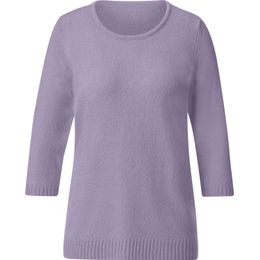 Damen Boucl&eacute;-Pullover mit 3/4-&Auml;rmeln flieder, Gr&ouml;&szlig;e 54