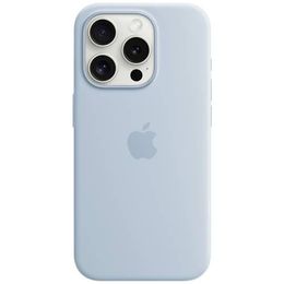 Apple Silicon Case MagSafe Backcover Apple iPhone 15 Pro Hellblau Induktives Laden, Stoßfest