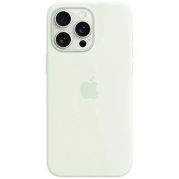 Apple Silicon Case MagSafe Backcover Apple iPhone 15 Pro Max Blassmint Induktives Laden, Stoßfest