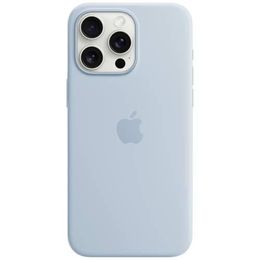 Apple Silicon Case MagSafe Backcover Apple iPhone 15 Pro Max Hellblau Induktives Laden, Stoßfest