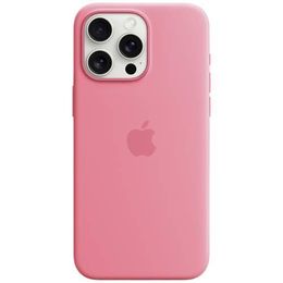 Apple Silicon Case MagSafe Backcover Apple iPhone 15 Pro Max Pink Induktives Laden, Stoßfest