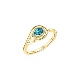 Vivance Fingerring 375/- Gelbgold glanz mit Blautopas, gelb