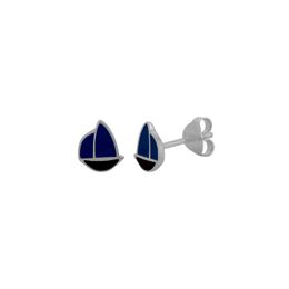 Vivance Paar Ohrstecker 925/- Sterling Silber rhodiniert Schiff Lack blau, weiß