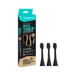 happybrush ECO VIBE 3 Aufsteckbürsten schwarz Packungsinhalt: 3 Stück Kompatibel zu: Schall-Zahnbürste VIBE 3 und Eco VIBE 3. Bürstenkopf: Länglich Borsten: abgerundete Aktivkohle-Borsten