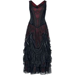 Sinister Gothic Longdress Langes Kleid schwarz rot in L