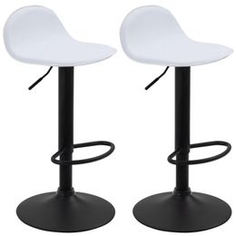 CLP 2er Set Barhocker Lana V2 Mit Kunstlederbezug I 2 x H&ouml;henverstellbarer Barstuhl Mit Lehne