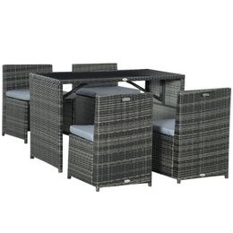 Outsunny Gartenmöbel Set mit kompaktem Design grau 120L x 69B x 77,5H cm