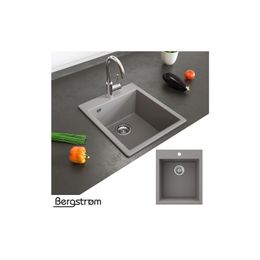 Bergstr&ouml;m Granit Sp&uuml;le K&uuml;chensp&uuml;le Einbausp&uuml;le Sp&uuml;lbecken K&uuml;che + Siphon Grau