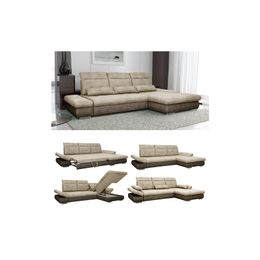 Vitalispa Ecksofa HAMPTON Schlaffunktion Couch Schlafsofa Bett Bettkasten Taschenfederkern Sofa XXL