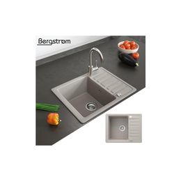 Bergstr&ouml;m Granit Sp&uuml;le K&uuml;chensp&uuml;le Einbausp&uuml;le Sp&uuml;lbecken+Drehexcenter+Siphon Beige