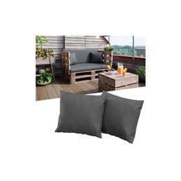 VICCO Loungekissen Palettenkissen Gartenkissen Grau 2er Set Balkonkissen