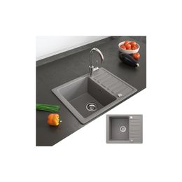 Bergstr&ouml;m Bergstr&ouml;m Granit Sp&uuml;le K&uuml;chensp&uuml;le Einbausp&uuml;le Sp&uuml;lbecken 575x460mm Beton