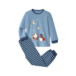 Tchibo Kleinkind-Pyjama - Blau/Gestreift - Kinder - Gr.: 98/104