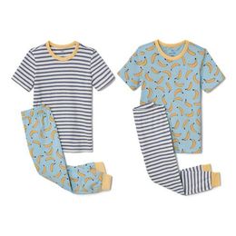 Tchibo 2 Kinder-Pyjamas - Blau/Gestreift - Kinder - Gr.: 110/116