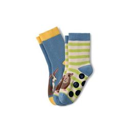 Tchibo 2 Paar Kleinkind-Antirutsch-Socken - Hellblau/Gestreift - Kinder - Gr.: 23-26