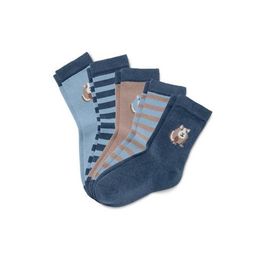 Tchibo 5 Paar Kleinkind-Socken - Blau/Gestreift - Kinder - Gr.: 23-26