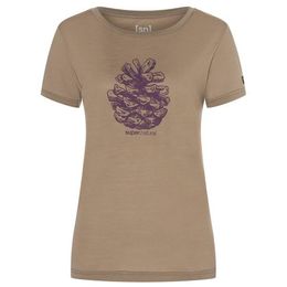 super.natural - Women's Pine Cone Tee - Merinoshirt Gr M beige
