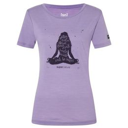 super.natural - Women's Be Happy Tee - Merinoshirt Gr XS lila