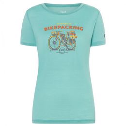 super.natural - Women's Bikepacking Tee - Merinoshirt Gr XS türkis