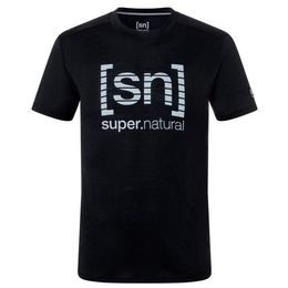 super.natural - Grid Logo Tee - Merinoshirt Gr 46 - S schwarz