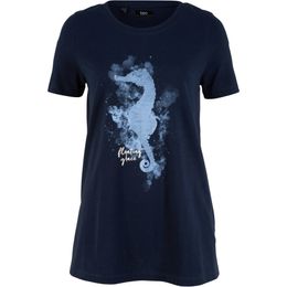 bonprix T-Shirt mit Seepferdchen Druck aus Bio-Baumwolle
