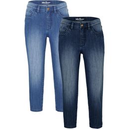 bonprix Slim Fit Jeans Mid Waist, knieumspielend (2er Pack)